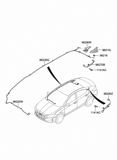 96210-F2700-UYS Genuine Hyundai Combination Antenna Assembly