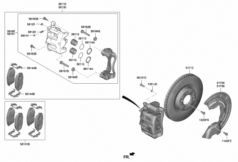 58101-S1A00 Genuine Hyundai Front Disc Brake Pad Kit