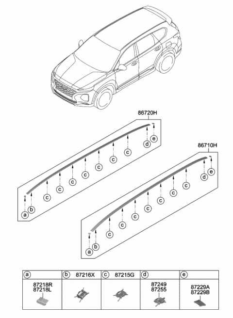 87236-S1000 Genuine Hyundai Clip-Roof GARNISH MTG