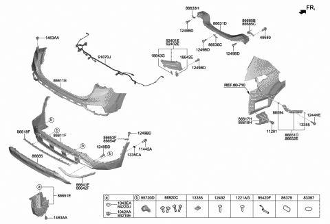 86671-S2000 Genuine Hyundai SKID Plate-RR Bumper