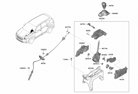 46720-S1200-NNB Genuine Hyundai Knob Assembly-Gear Shift Lever