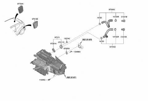 97312-K9000 Genuine Hyundai Hose Assembly-Water Outlet