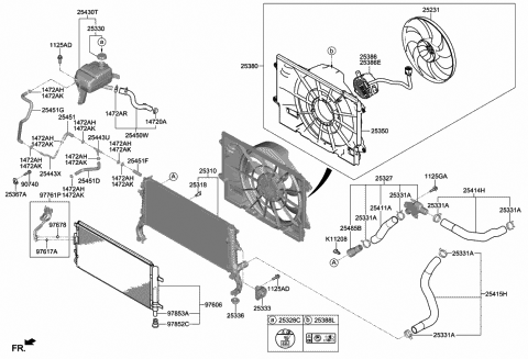 25327-S0000 Genuine Hyundai Filler Neck & Hose Assembly-Rad