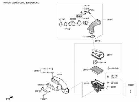 28210-G3800 Genuine Hyundai Duct Assembly-Air
