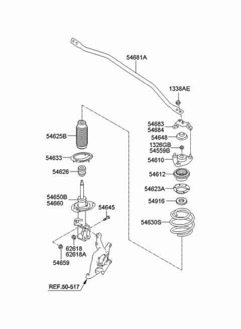54630-2M250 Genuine Hyundai Spring-Front
