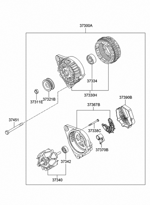 37370-25200 Genuine Hyundai Regulator Assembly-Generator