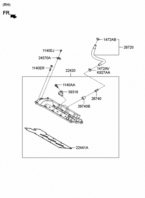 26720-3C750 Genuine Hyundai Hose Assembly-PCV