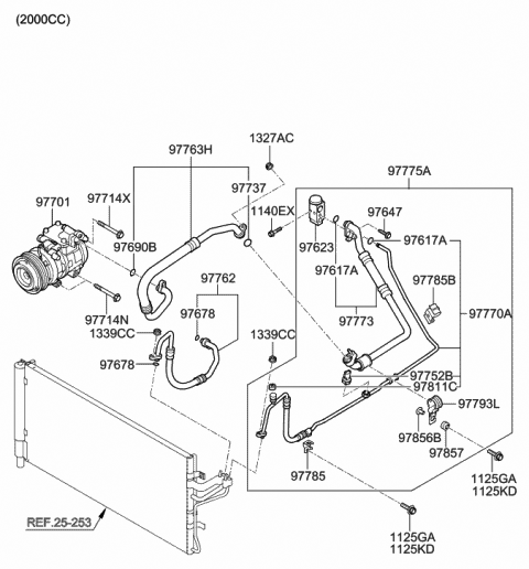 97775-2M010 Genuine Hyundai Tube Assembly-Suction & Liquid