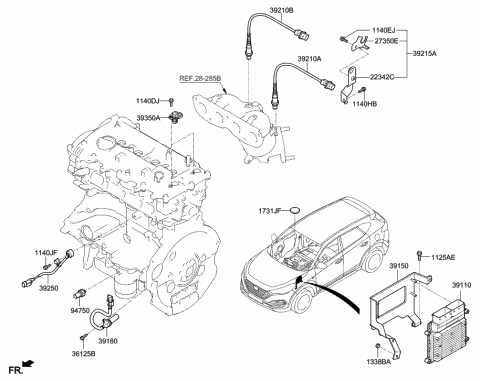 39210-2E101 Genuine Hyundai Sensor Assembly-Oxygen