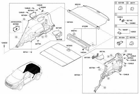 85730-D3500-TRY Genuine Hyundai Trim Assembly-Luggage Side LH