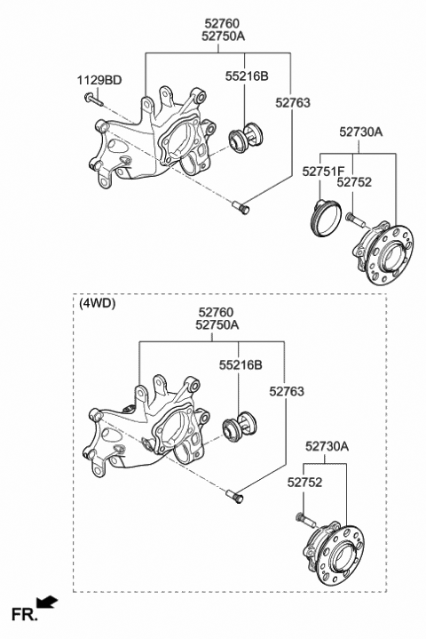 52730-D3000 Genuine Hyundai Rear Wheel Hub And Bearing Assembly