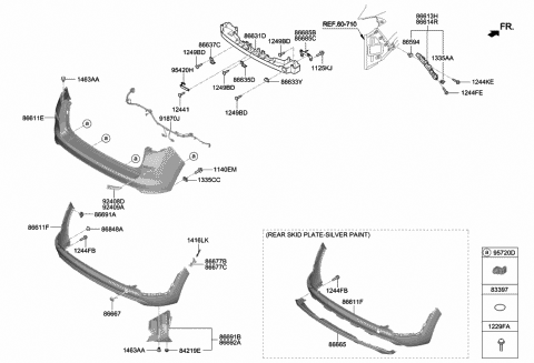 86640-D3500 Genuine Hyundai Rear Bumper Cover, Upper