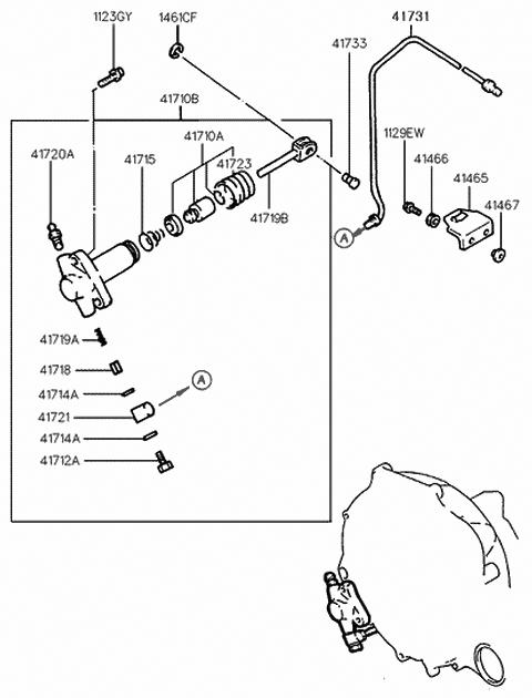 41710-24A00 Genuine Hyundai Cylinder Kit-Clutch Release
