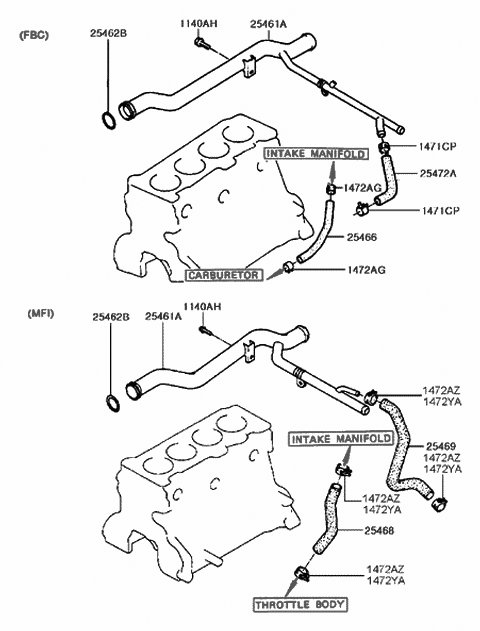 25461-24510 Genuine Hyundai Pipe Assembly-Coolant