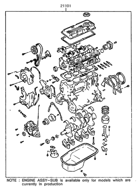 Sub Engine Assy - 1991 Hyundai Excel