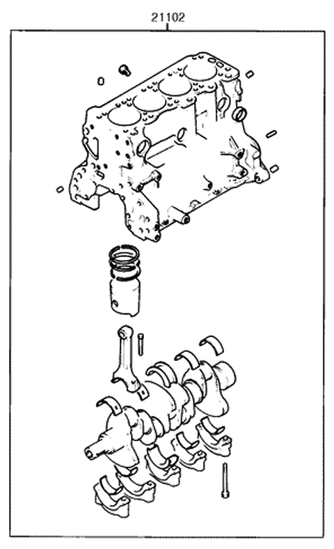 Short Engine Assy - 1991 Hyundai Excel