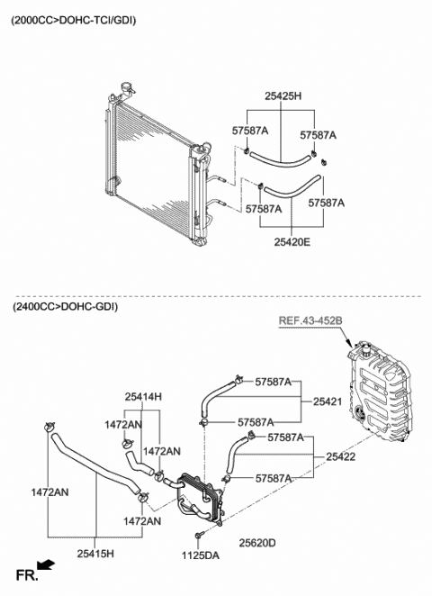 25420-C1100 Genuine Hyundai Hose Assembly-Oil Cooling