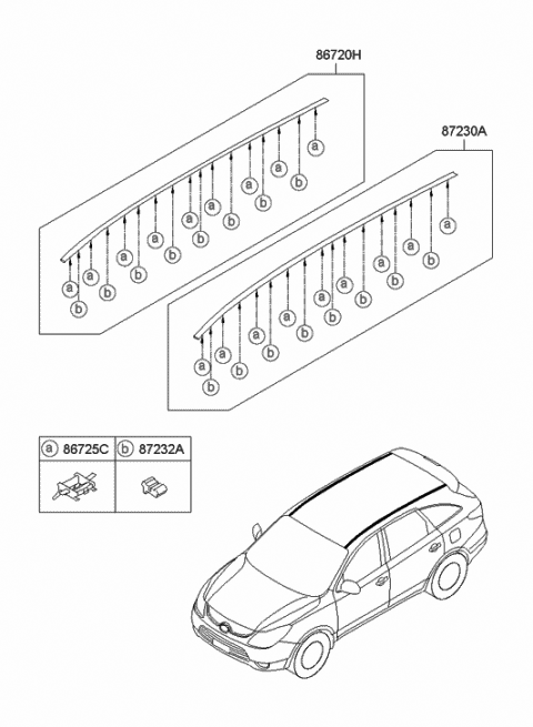 87240-3J000 Genuine Hyundai Moulding Assembly-Roof,RH