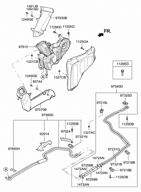 97541-3J000 Genuine Hyundai Pipe-Heater No.1