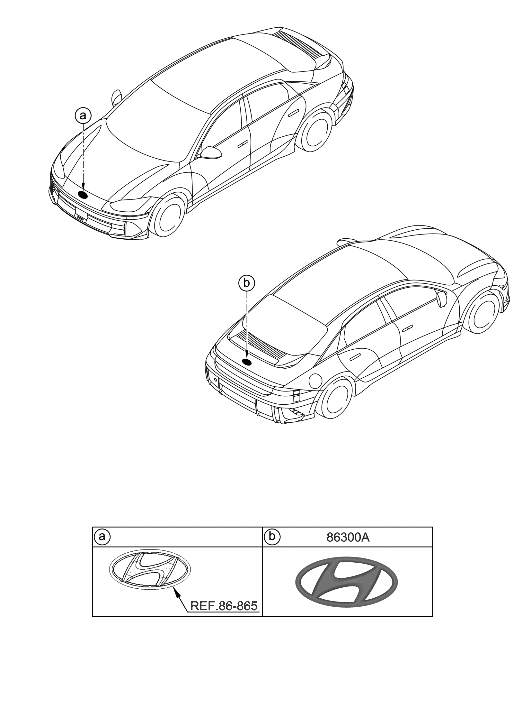 86305-KL300 Genuine Hyundai EMBLEM
