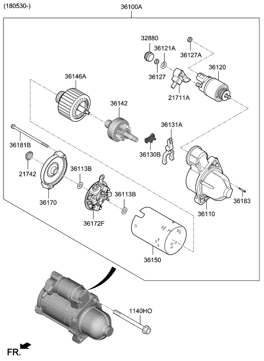 36172-2GGA0 Genuine Hyundai Holder Assembly Brush