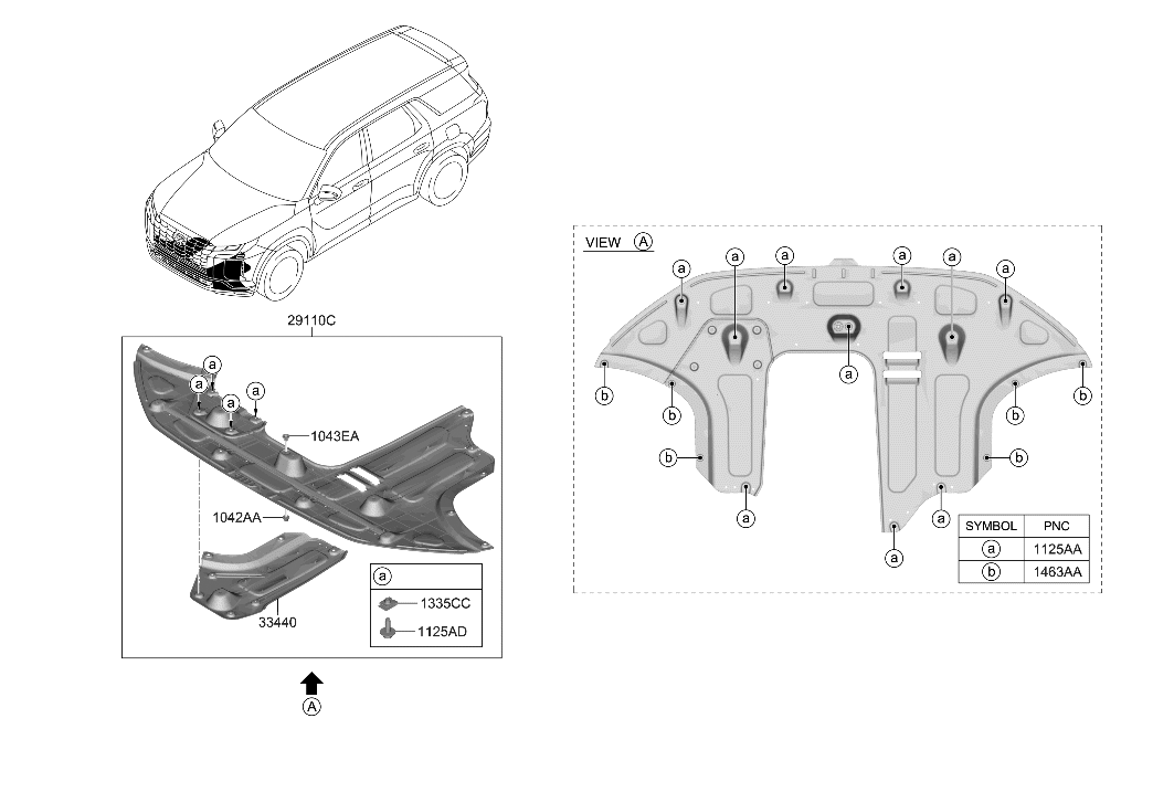 29110-S8300 Genuine Hyundai PANEL ASSY-UNDER COVER