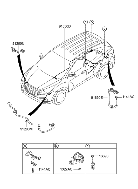 91850-4W000 Genuine Hyundai Wiring Assembly-Battery
