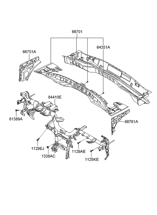 66700-0A000 Genuine Hyundai Panel Complete-Cowl