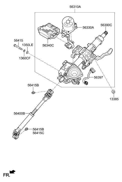 56310-G3200 Genuine Hyundai Column Assembly-Steering