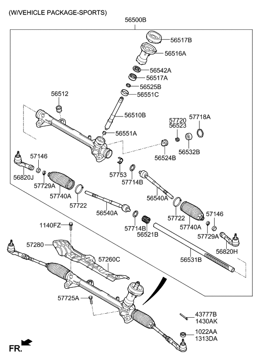 56500-F2300 Genuine Hyundai Gear Assembly-Steering