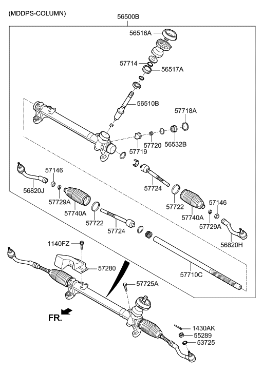 56500-C2700 Genuine Hyundai Gear Assembly-Steering
