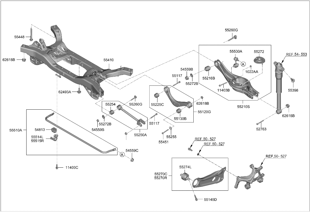 55530-IB000 Genuine Hyundai LINK ASSY-REAR STABILIZER