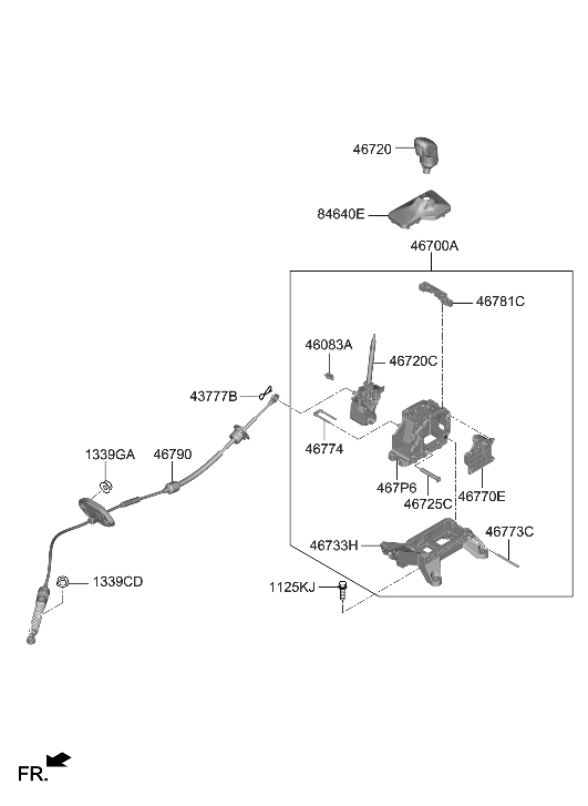 46790-IB100 Genuine Hyundai CABLE ASSY-ATM LEVER