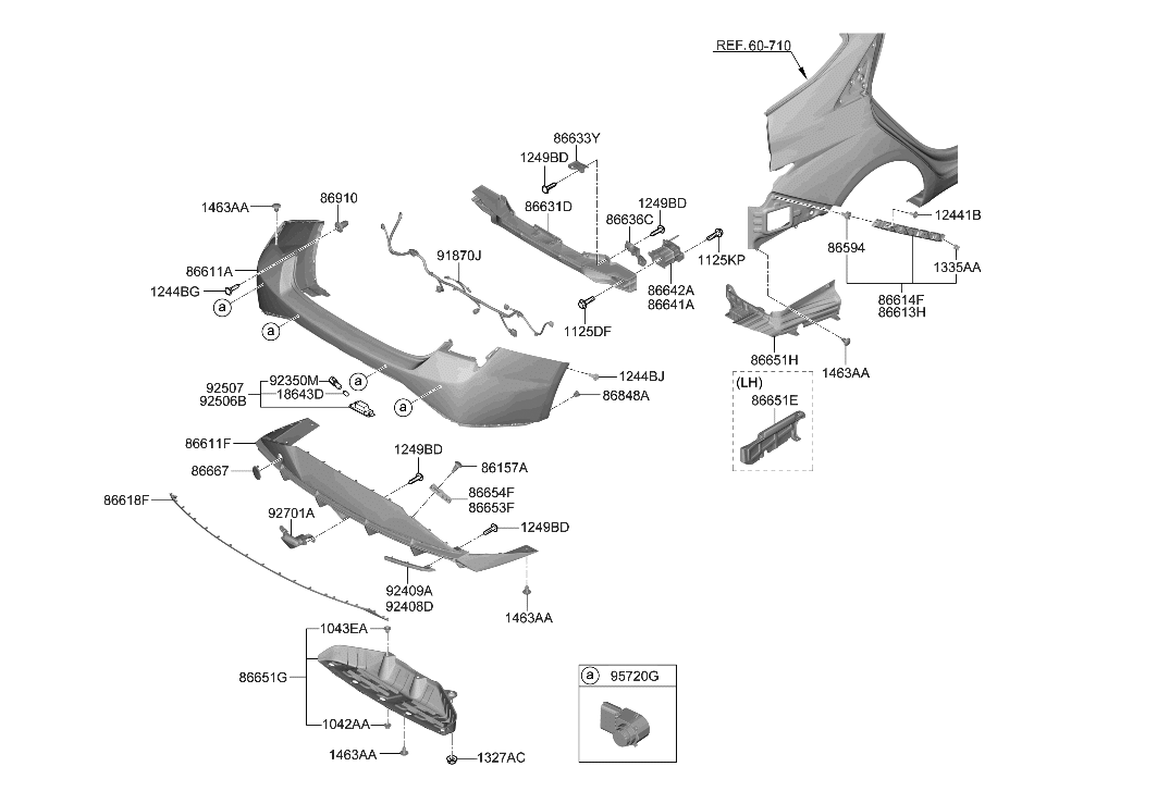 91880-IB030 Genuine Hyundai WIRING HARNESS-RR BUMPER