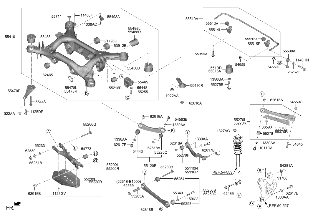 55418-T4000 Genuine Hyundai BUSHING-CROSSMEMBER