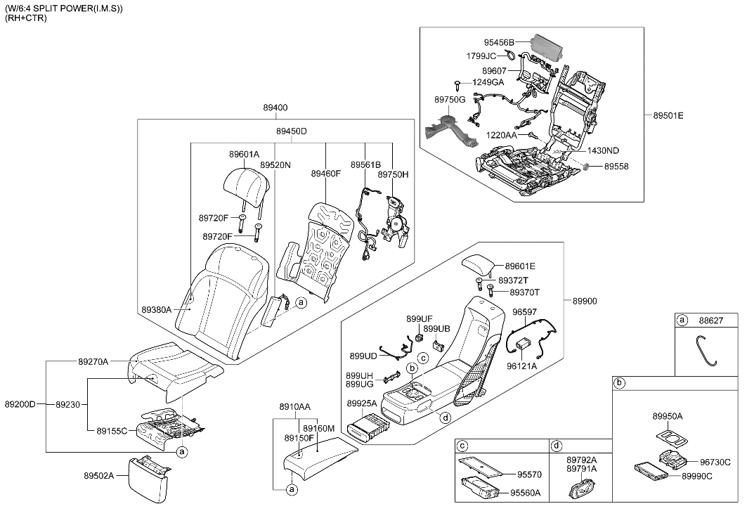 89380-B1000-NNB Genuine Hyundai GUIDE ASSY-R/S H/REST W/LVR