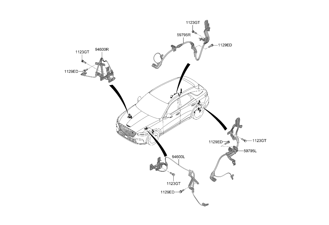 59795-DS000 Genuine Hyundai WIRING-E.P.B CONN EXTN,LH