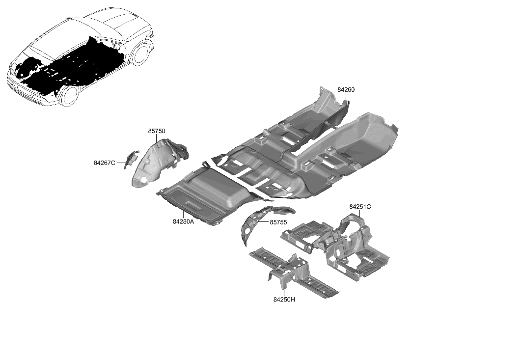 84276-DS000 Genuine Hyundai PAD ASSY-REAR WHEEL HOUSE,RH