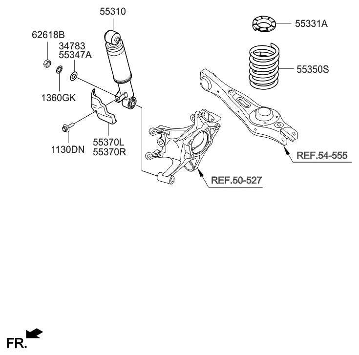 55310-2W300 Genuine Hyundai Shock Absorber Assy-Rear