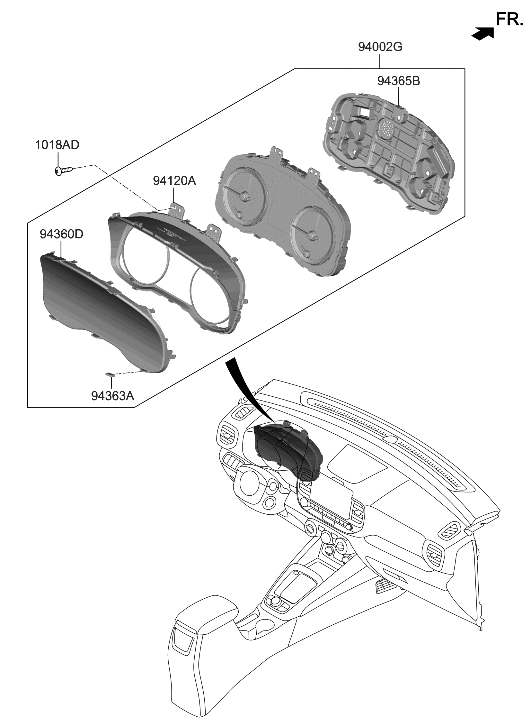 94033-K2000 Genuine Hyundai CLUSTER ASSY-INSTRUMENT