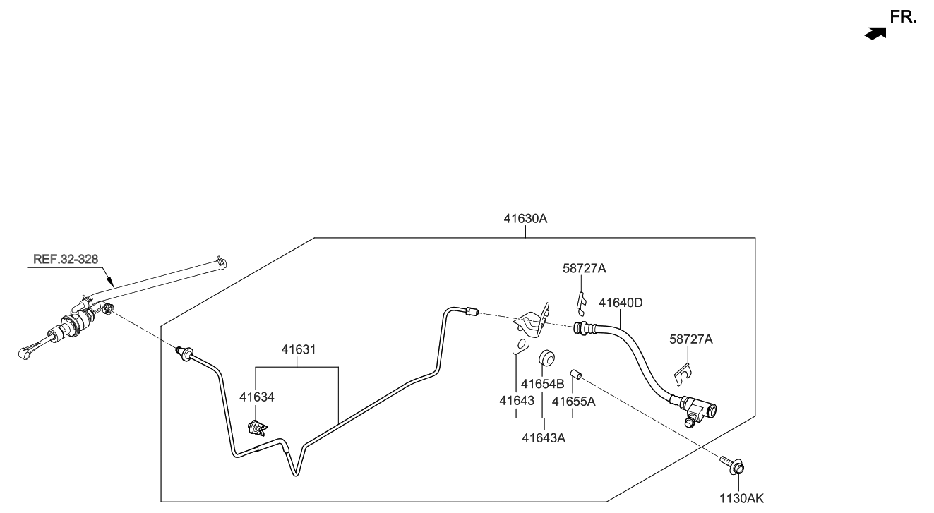 41630-K2300 Genuine Hyundai Tube Assembly-Clutch