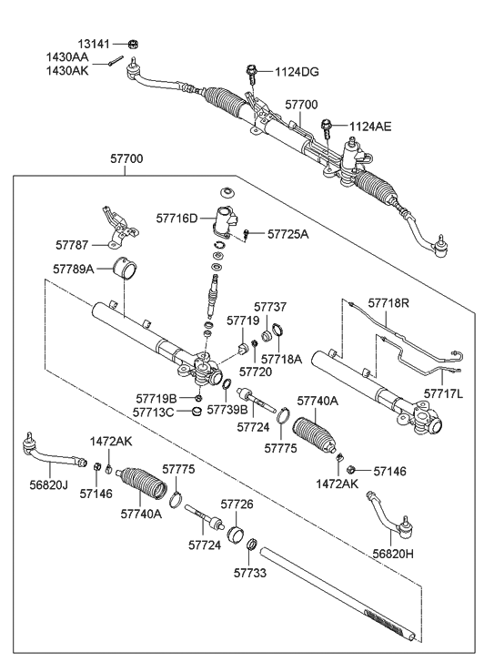 57700-0W100-RM Genuine Hyundai Reman Gear & Linkage Assembly