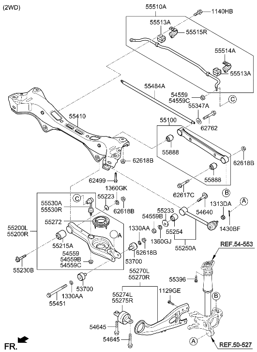55510-3W000--SJ Genuine Hyundai Bar Assembly-RR STABILIZER