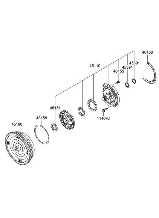 46110-39020 Genuine Hyundai Pump Assembly-Oil