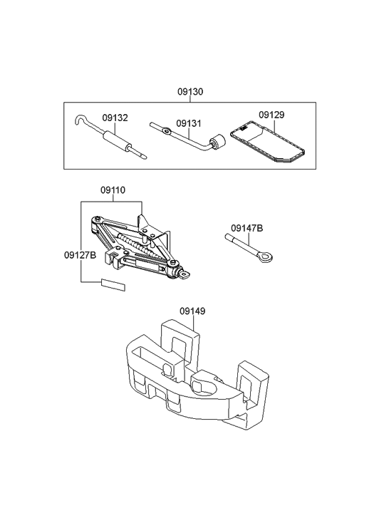 09110-2C100 Genuine Hyundai Jack Assembly