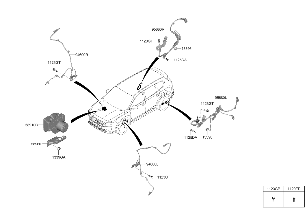 58950-S2AK0 Genuine Hyundai Sensor Assembly-Abs Rear Wheel,LH
