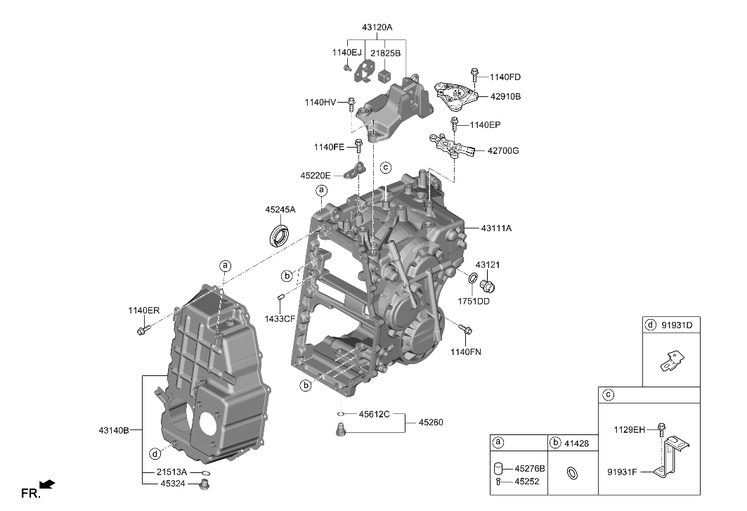 43120-2N110 Genuine Hyundai Bracket-Trnasmission Support