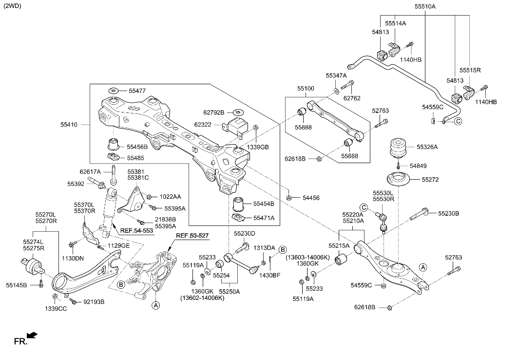 55510-2W110--SJ Genuine Hyundai Bar Assembly-RR STABILIZER