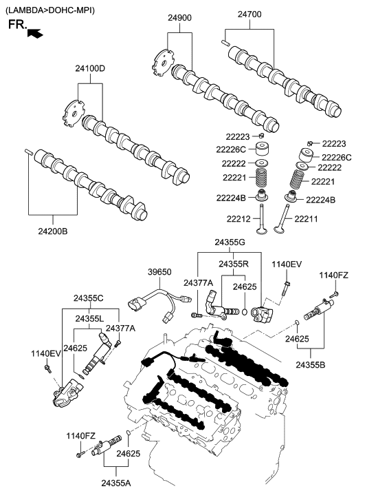 24900-3CAJ0 Genuine Hyundai CAMSHAFT ASSY-INTAKE,RH