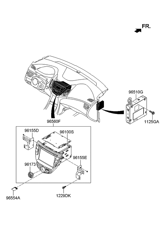 96560-3X117 Genuine Hyundai Head Unit Assembly-Avn